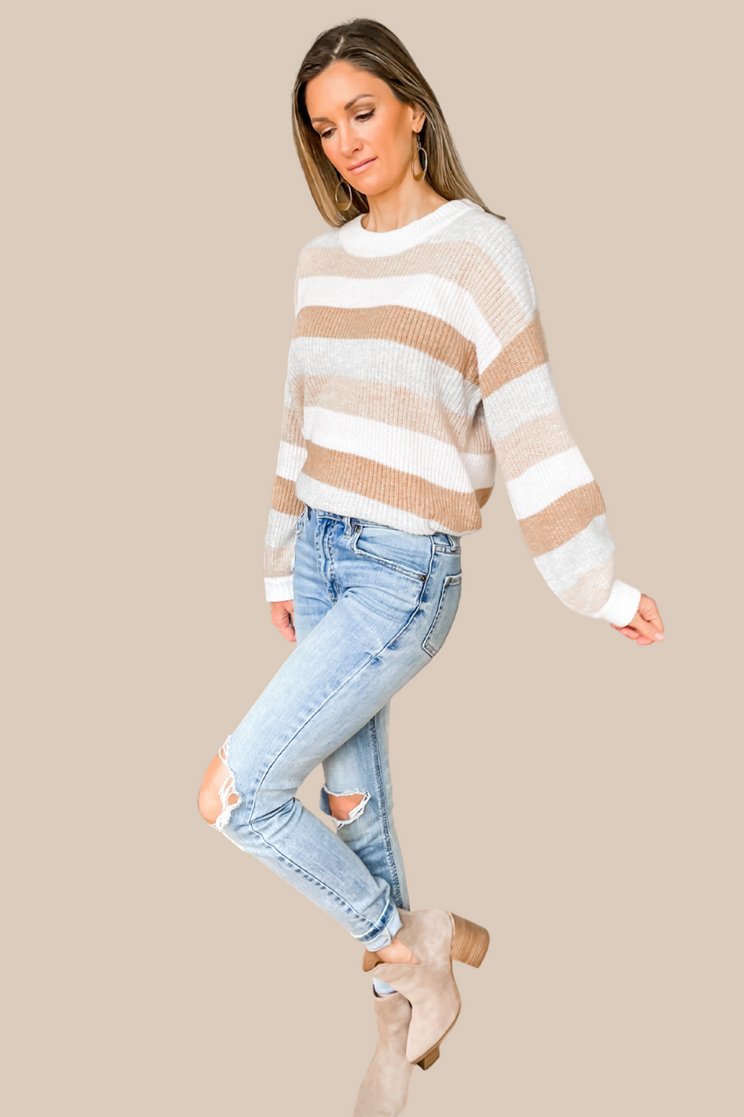 Keep It Simple Striped Sweater - FINAL SALE – Ivy & Olive Boutique